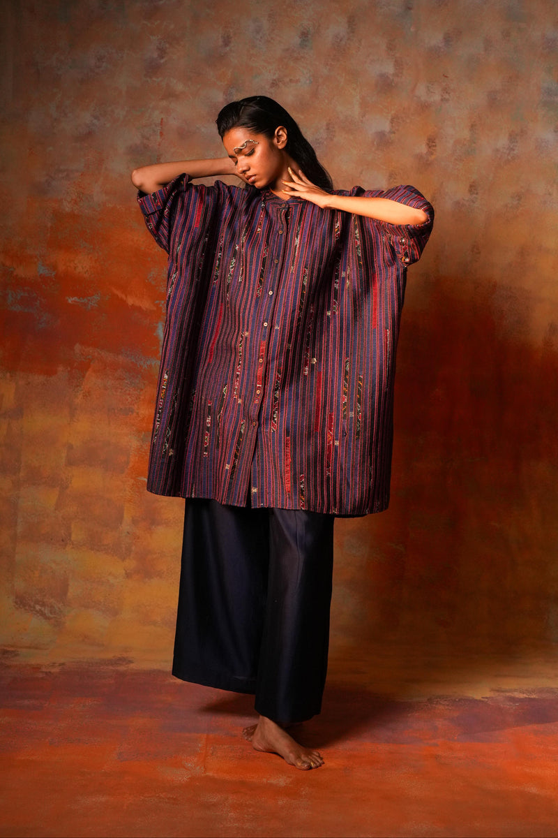 Kimono Tunic Purple Woven – Paiwand